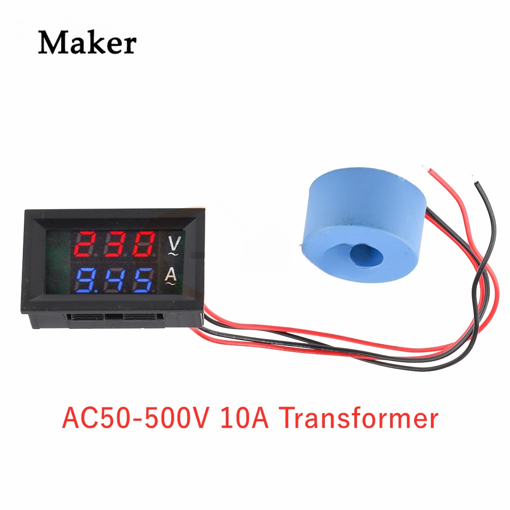 AC 50-500V 10A 50A 100A Dual Display Voltage Current Meter Tester LED ...
