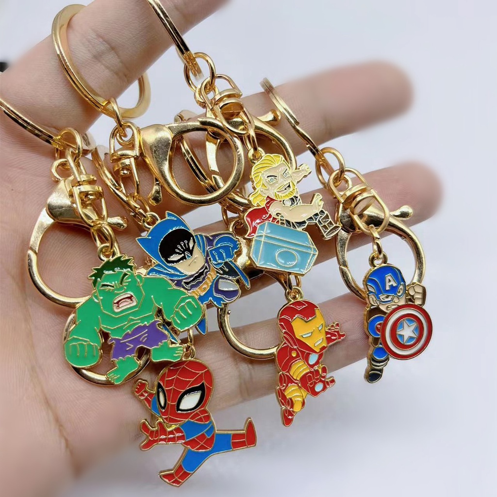 Cartoon Marvel Spiderman Iron Man Batman diy Alloy Oil Drip Pendant ...