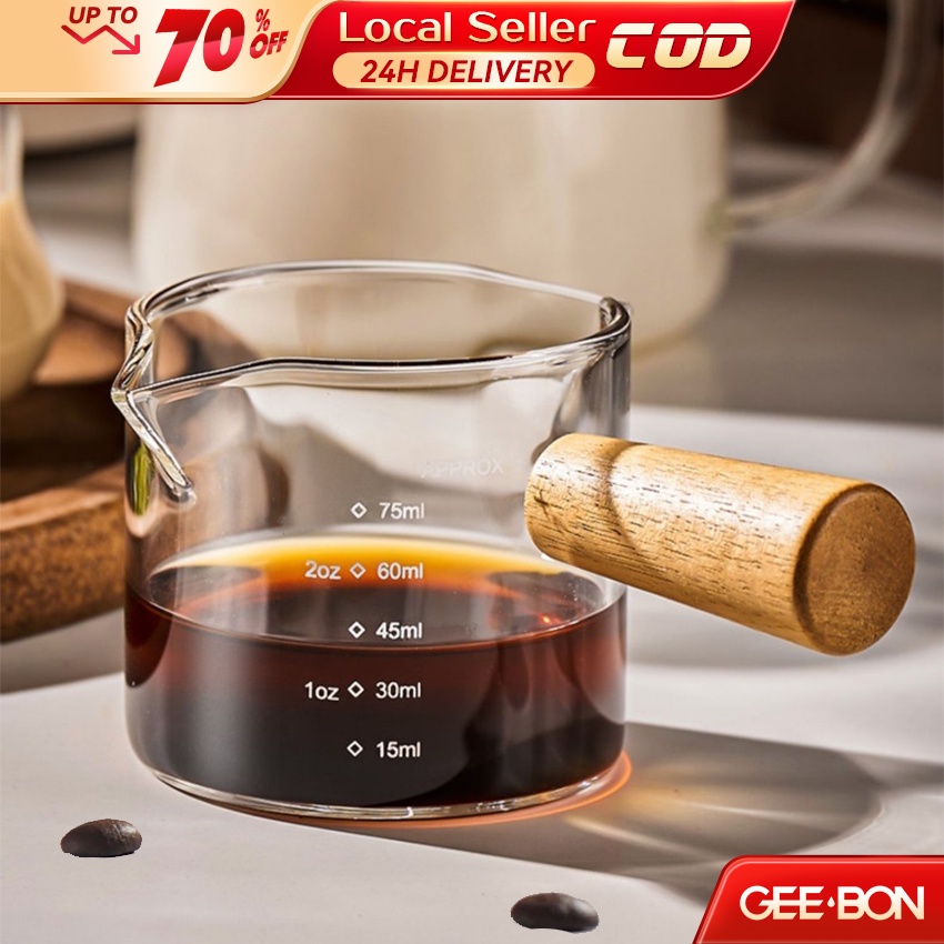 GEEBON Espresso Shot Glass Coffee Ounce Cup Clear Scale Measuring Cup ...