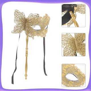 Masquerade Mask With Stick Fancy Dress Mask Dancing Party Mask Prom ...