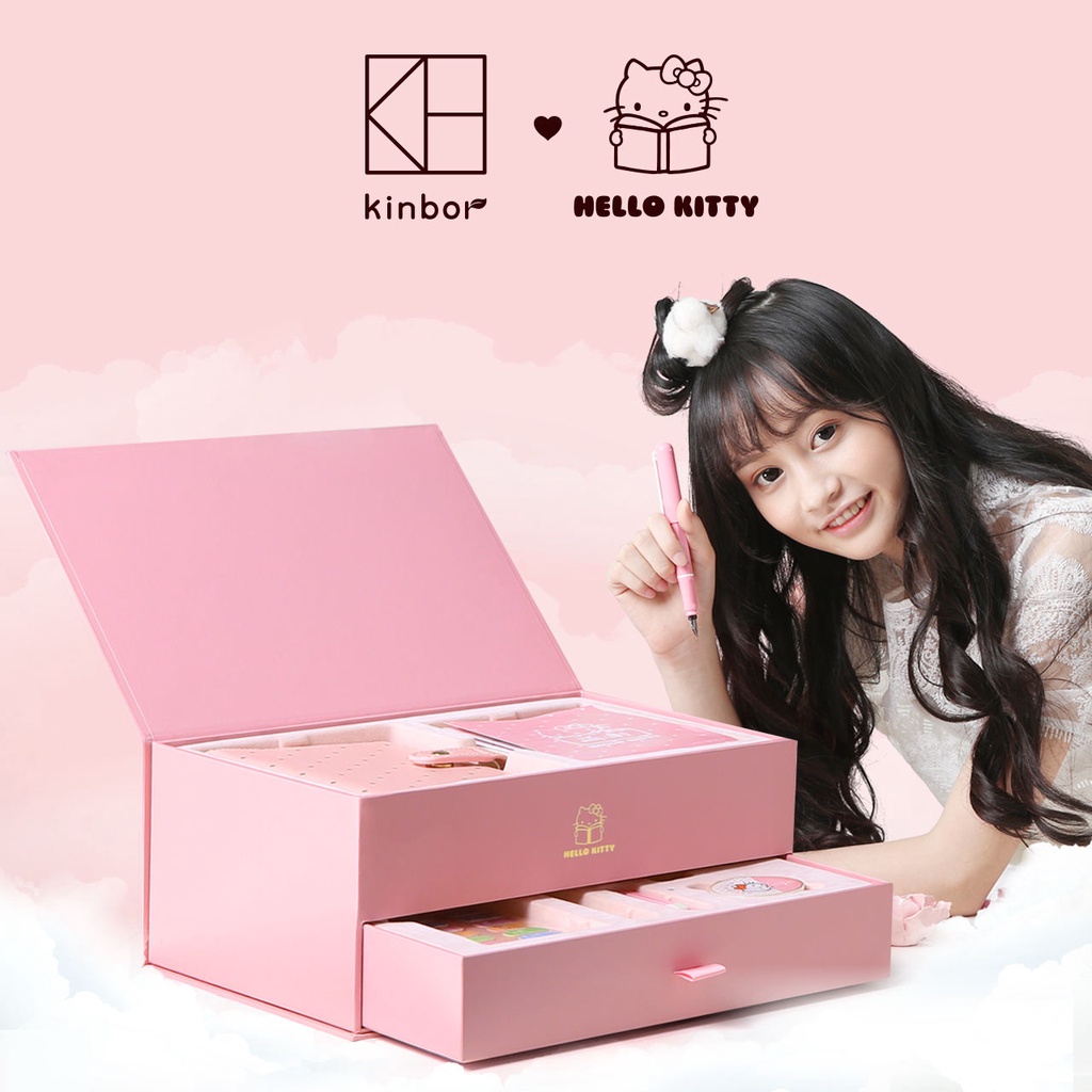 Kinbor Hello Kitty Princess Dream Handbook Set Cute Stationery Gift Box ...
