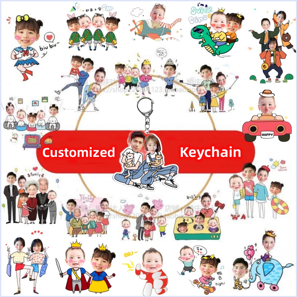 Customized Acrylic Keychain Standee Photo Frame Custom Couples Family ...