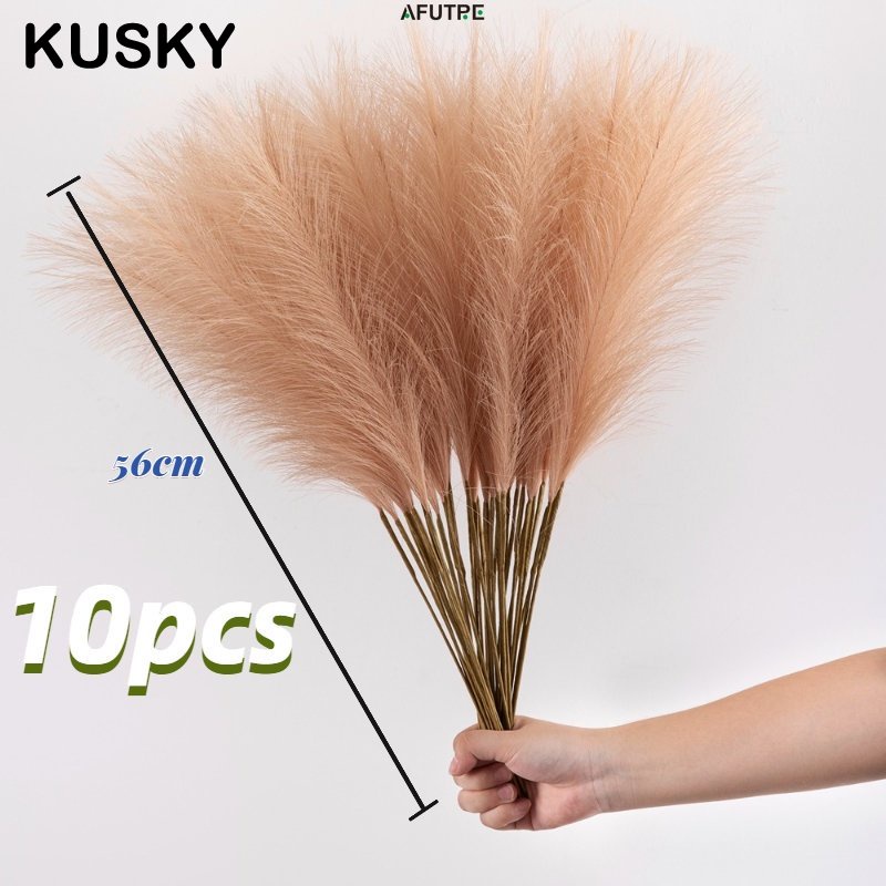 Pampas Grass Small 56cm 10pcs Artificial Small Pampas Grass Short Pampas Grass Shopee
