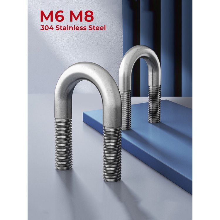 M6 M8 304 Stainless Steel U-shaped Bolt U-shaped Pipe Clamp U-shaped Screw Clamps Clamp Fixing ...