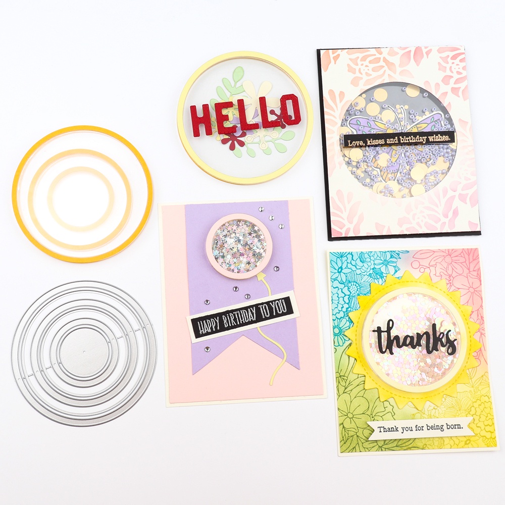 3D Circle Shaker Panes Set Clear Cover for Shaker Cards Making Plastic ...