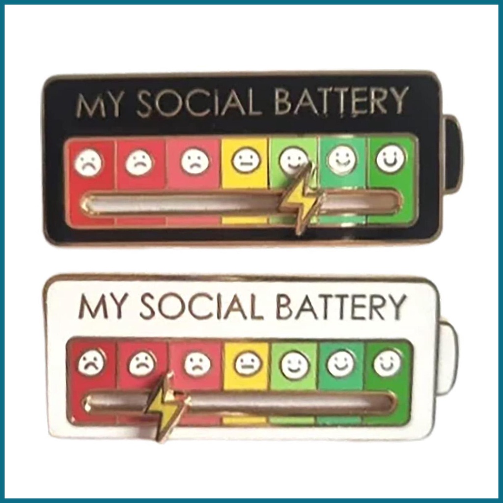 Aesthetics Pins Lapel My Social Battery Pin For Backpack Metal Enamel ...