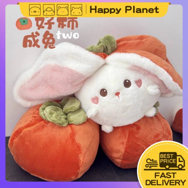 Happy Planet Ins Strawberry Rabbit Bunny Plush Toy 2 in 1 Long Ear ...