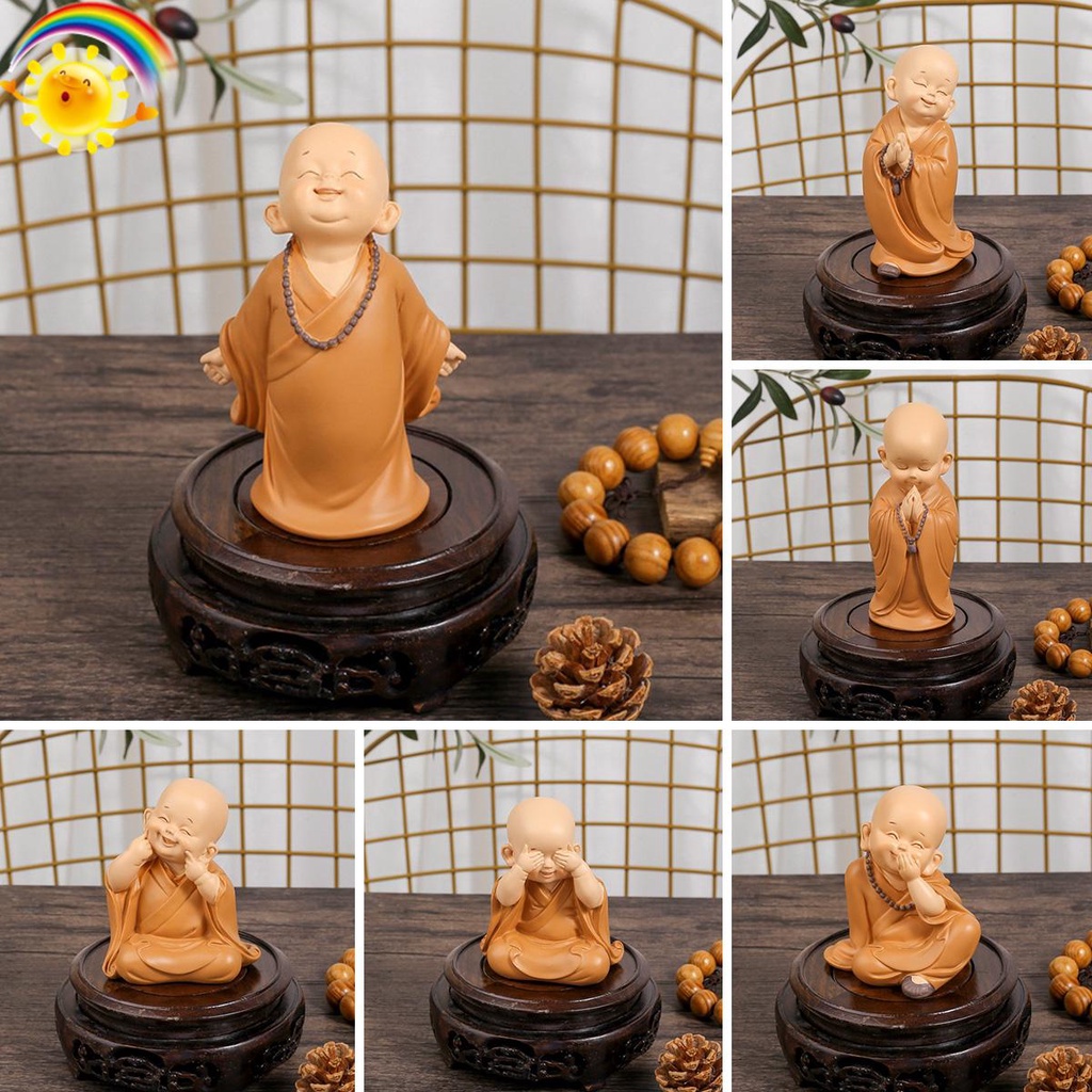 Little Monk Figurine Mini Monk Statue Cute Buddha Monk Statue Adorable ...