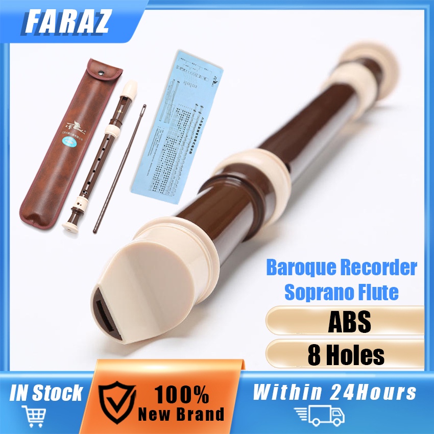 8 Holes Baroque Recorder Soprano Flute ABS for Musical Instrument with ...
