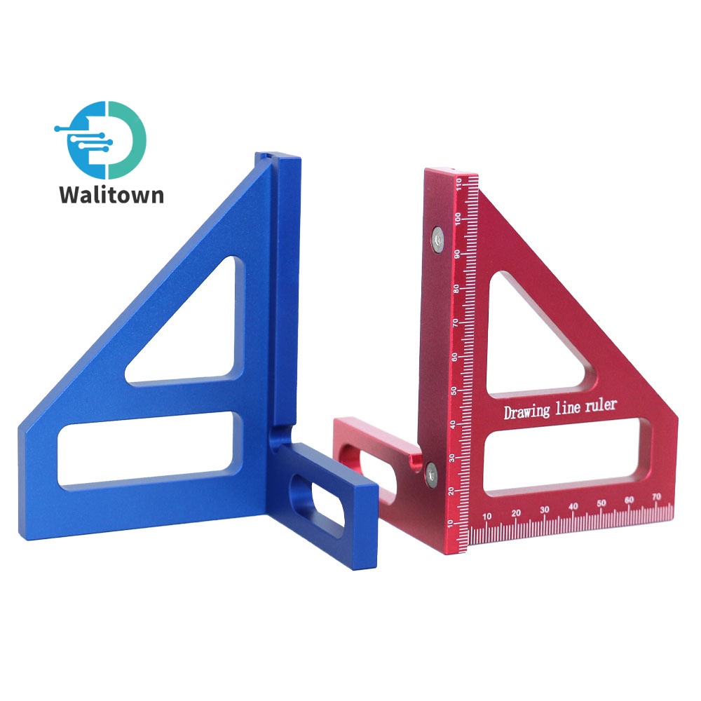 3D Multi Angle Measuring Ruler 45 90 Degree Triangle Scriber Square ...