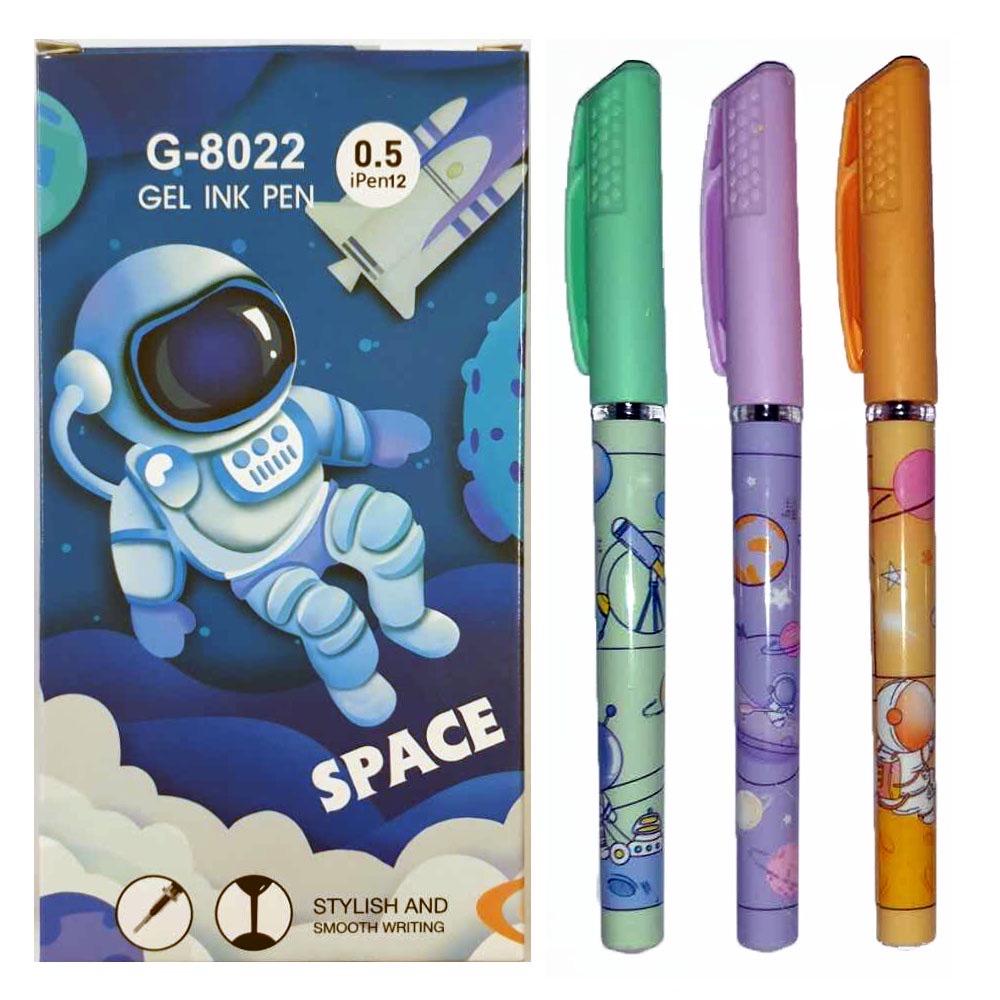 12pcs G-8022 Gel Pen Sign Pen Space Theme Gel Pen 0.5 mm Gel pens ...