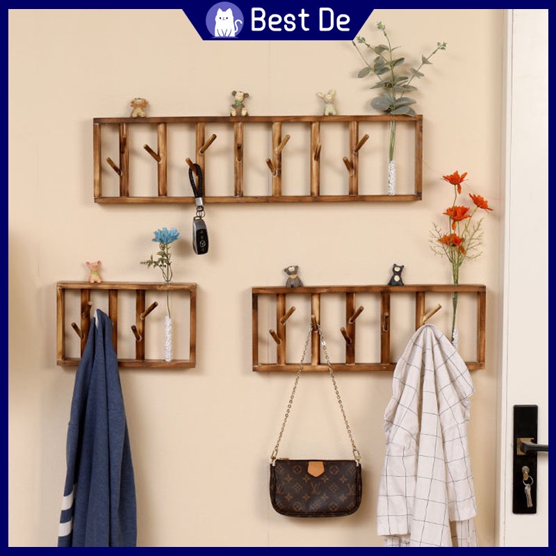 Creative Clothes Hanger Solid Wood Hook Nordic Hats Hanger Coat Rack ...