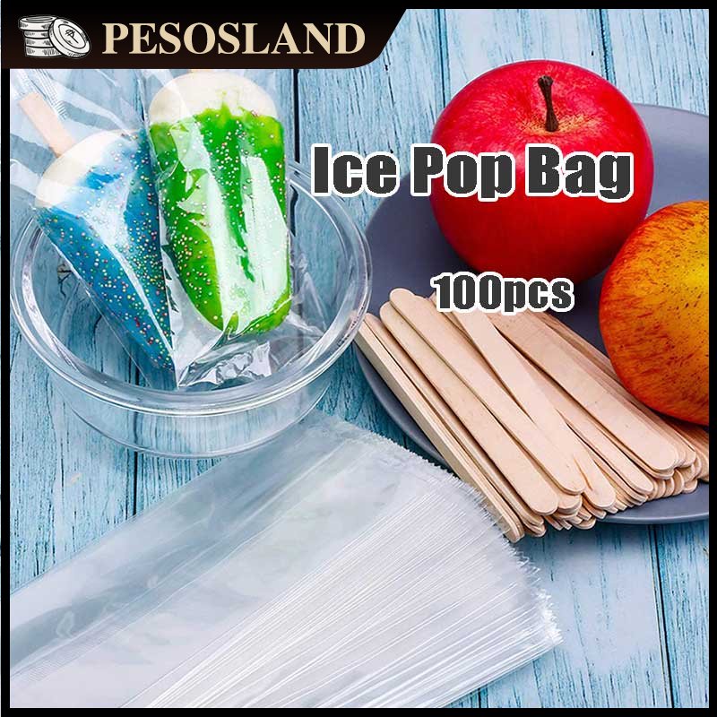 100Pcs/set Plastic Ice Pop Bags Disposable Popsicle Package Bags ...