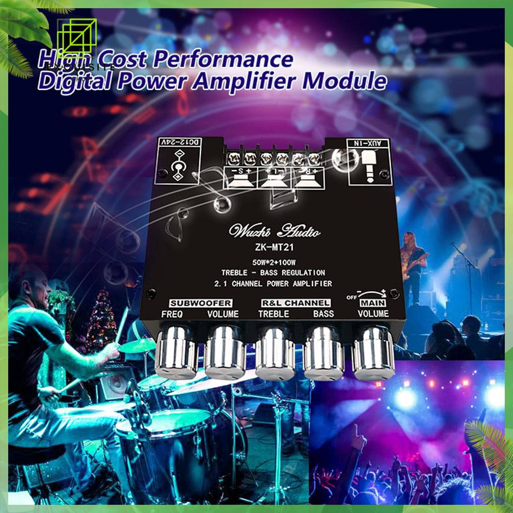 【EST】ZK-MT21 2x50W+100W 2.1 Channel BT5.0 AUX Digital Power Subwoofer ...