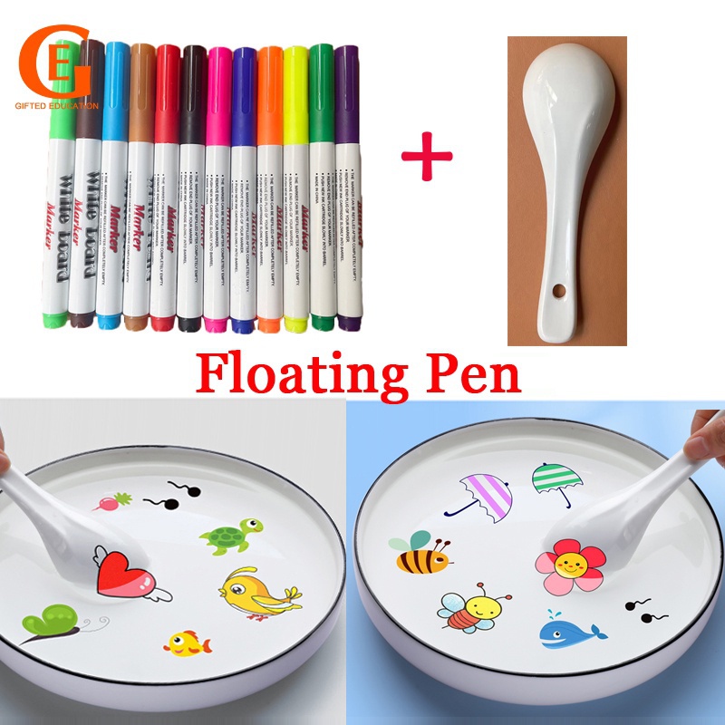 8/12 Colors floating pen Children painting in water graffiti pens ...