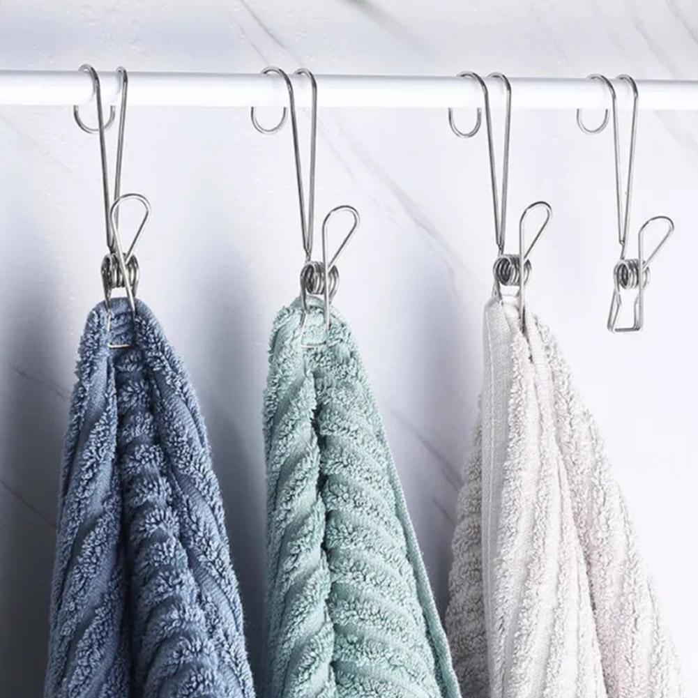 5pcs Stainless Steel Clip With Hook Hanging Universal Pegs For Kitchen ...