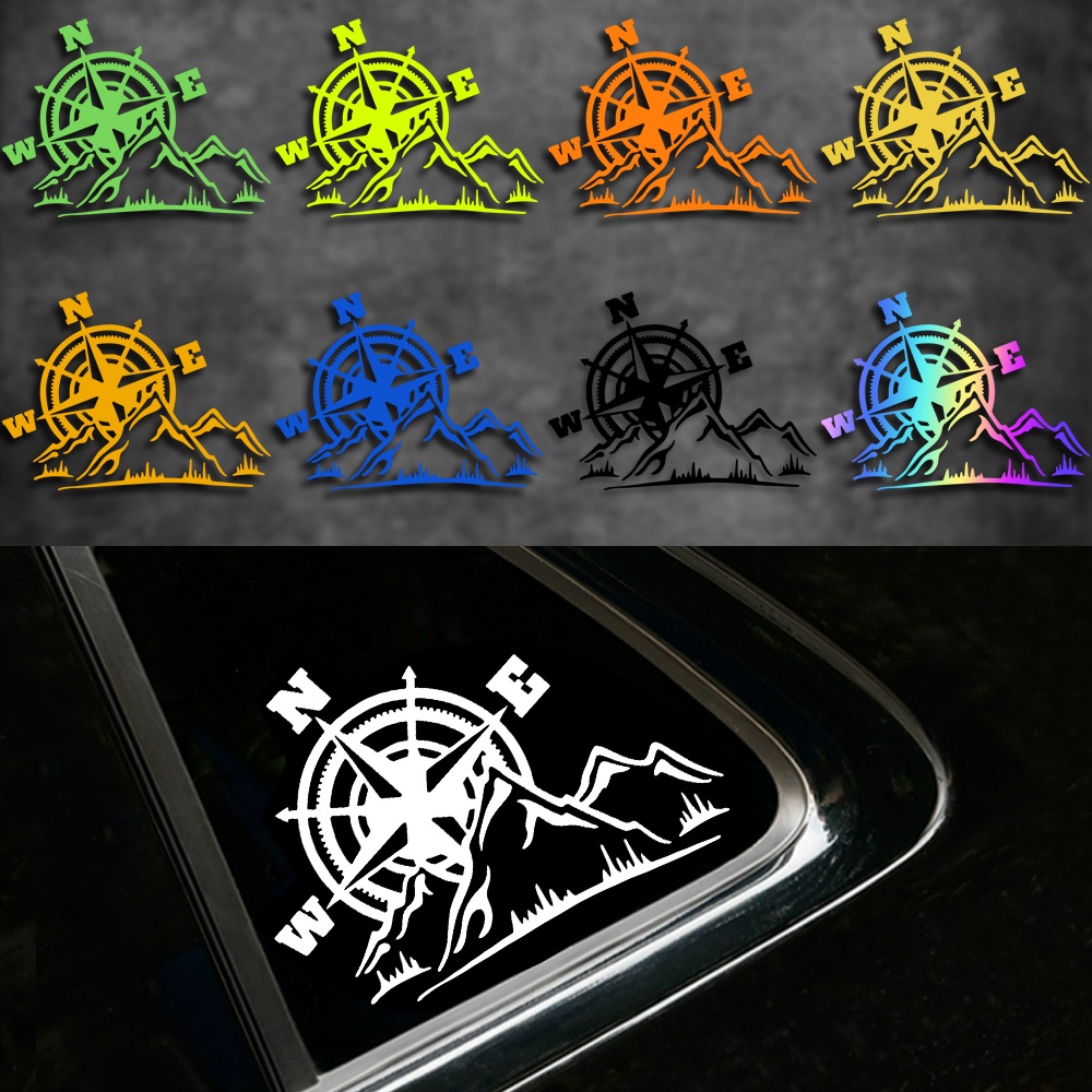 Mountain Compass Car Sticker Reflective Compass Direction Car Body ...