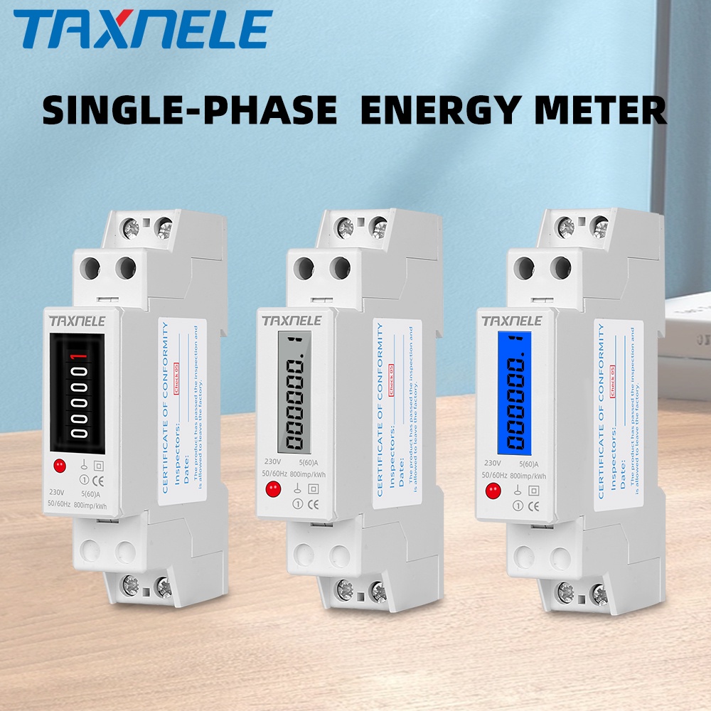 1P Single Phase Digital Wattmeter Power Consumption Analog Energy Meter ...