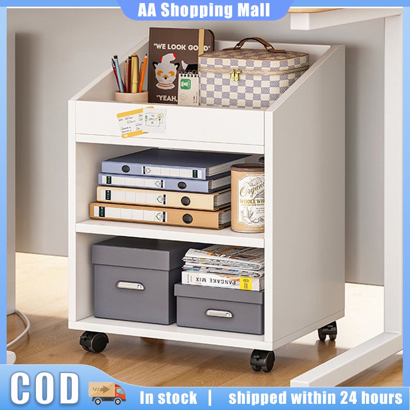 Movable Bookcase With Wheels Movable Storage Cabinet Table Organizer ...