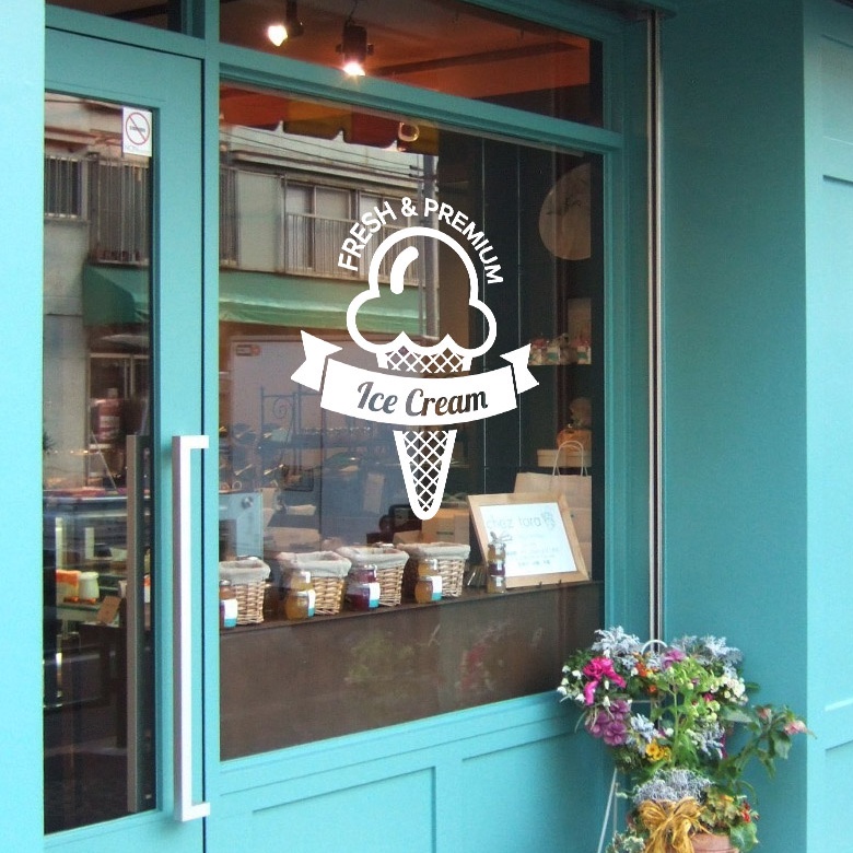 Creative Ice Cream Shop Sticker Cold Drink Summer Dessert House Window ...