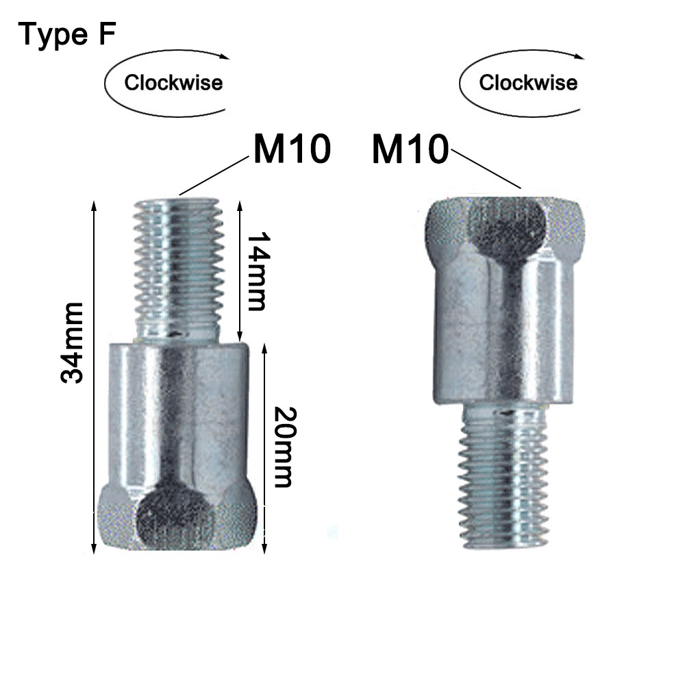 10mm Clockwise Mirror Adapter Metal Heighten Rearview Bolt Screw Thread ... 10mm Clockwise Mirror Adapter Metal Heighten Rearview Bolt Screw Thread ...