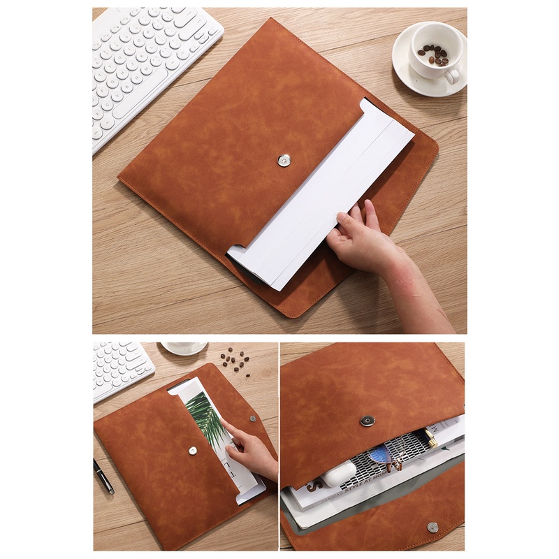 A4 Leather File Folder Data Package Document Organiser Fashion ...