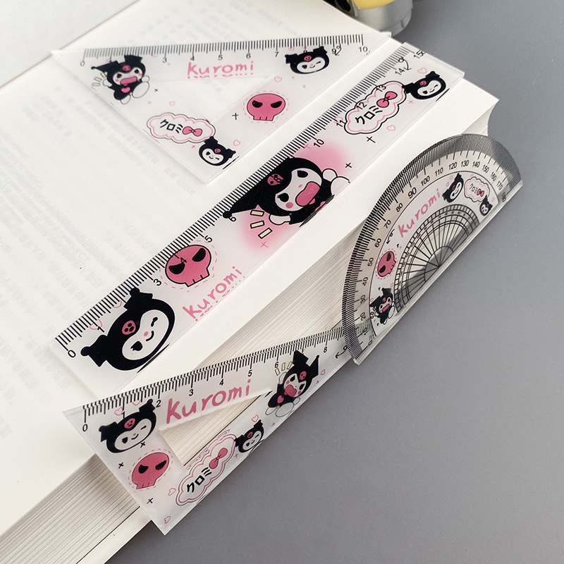 4Pcs/Set Sanrio Acrylic Ruler Set Kuromi Pochacco Measuring Tools Ruler ...