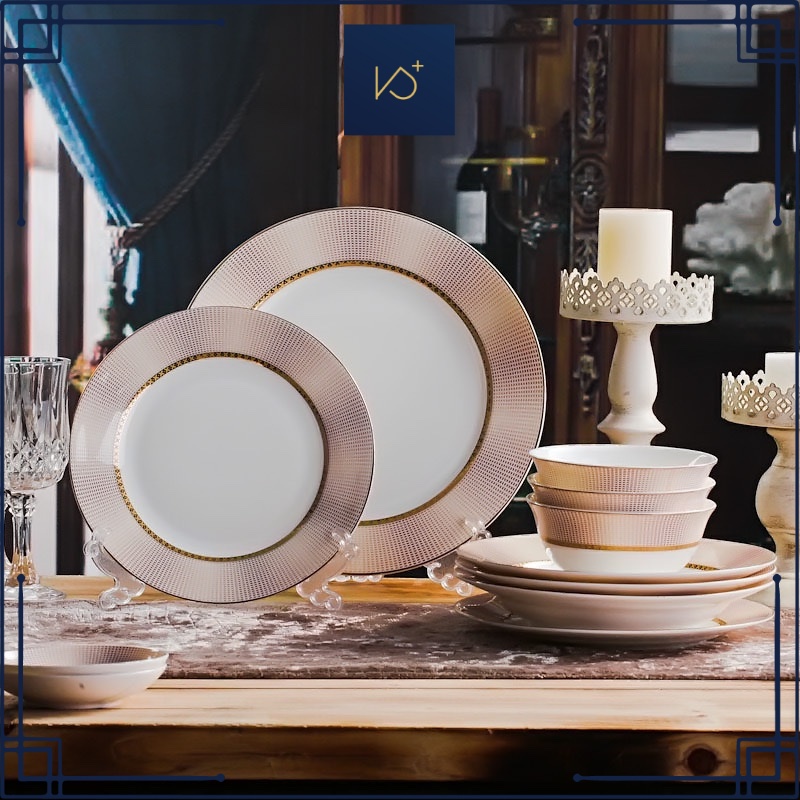 Kitchen Plus Calista 8 inch or 10 inch Porcelain Elegant Plate | Shopee ...
