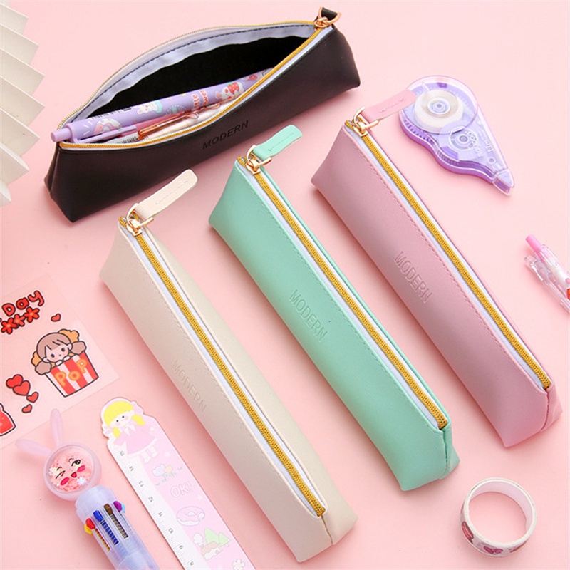Small PU Leather Pencil Case Cute Pensil Bag Stationery Storage Bag ...
