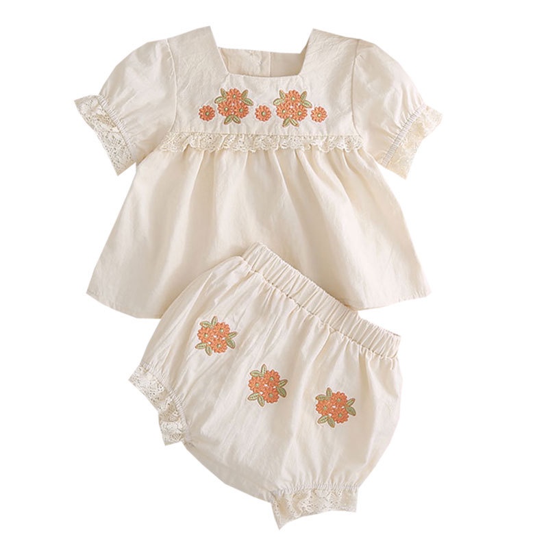 Baju Baby Girl Terno Set Summer Short-sleeved New Embroidery Suit ...