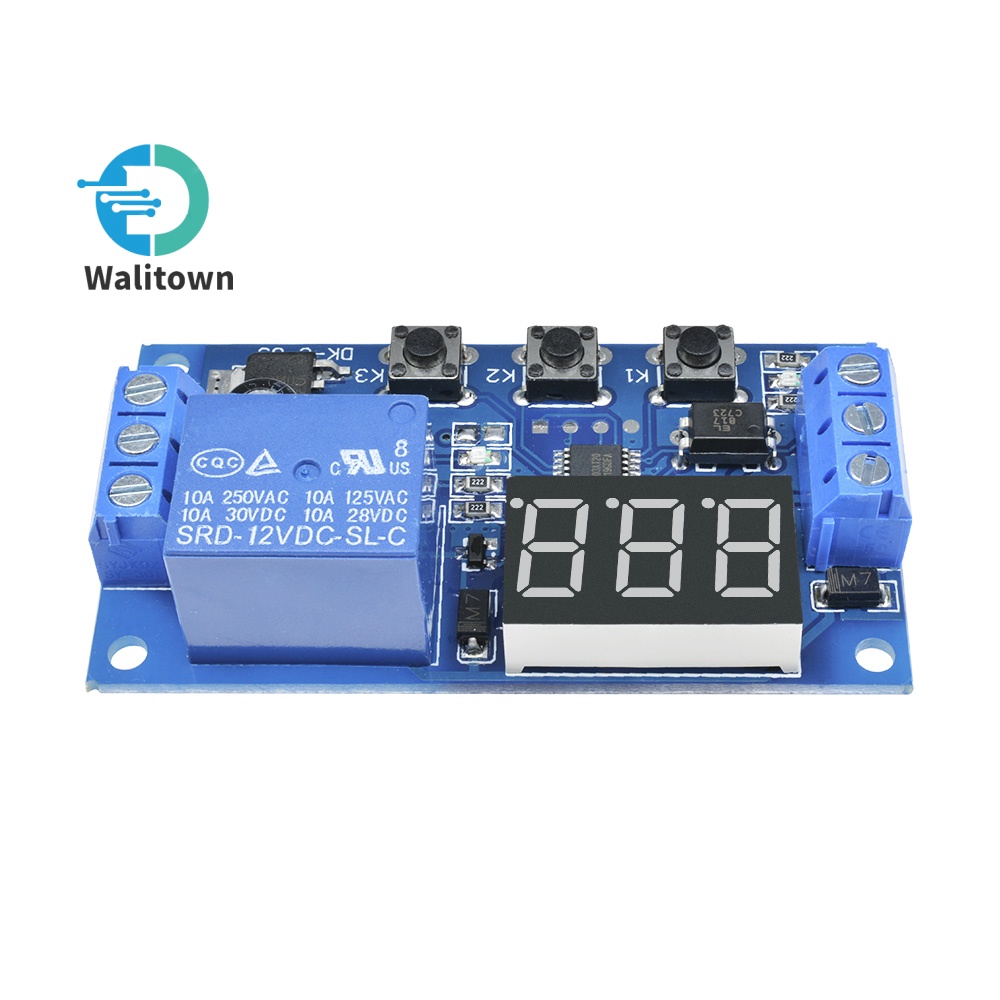 12V LED home automation delay timer control switch relay module digital display 3 keys 3 digit ...
