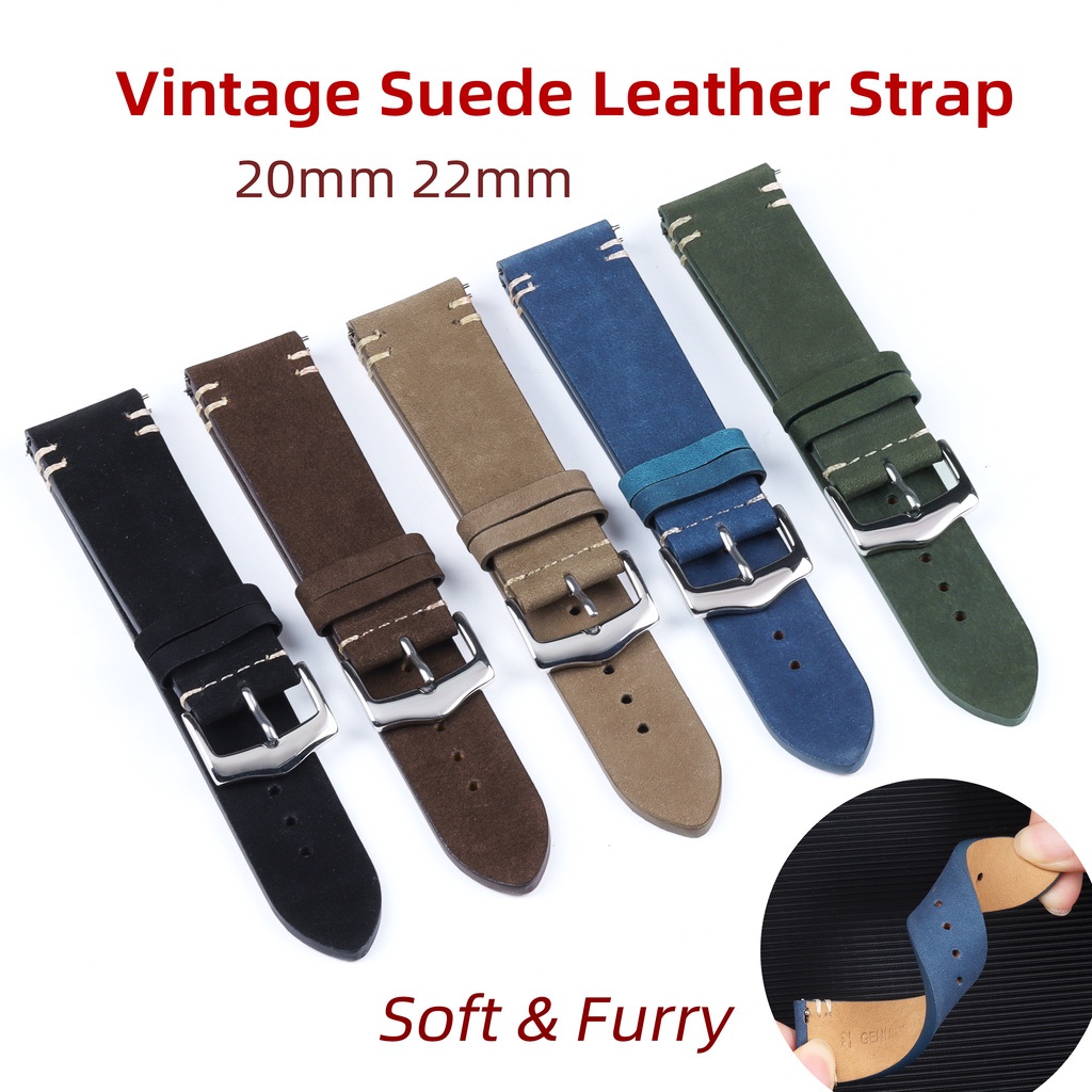Soft Vintage Leather Strap Watchband Handmade Watch Accessories Genuine ...