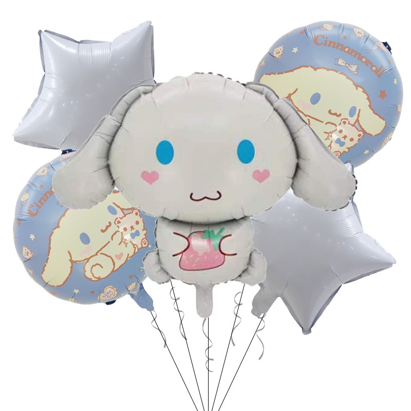 5PCS Kuromi Melody Cute Theme Aluminum Film Balloon Set Cartoon Anime ...