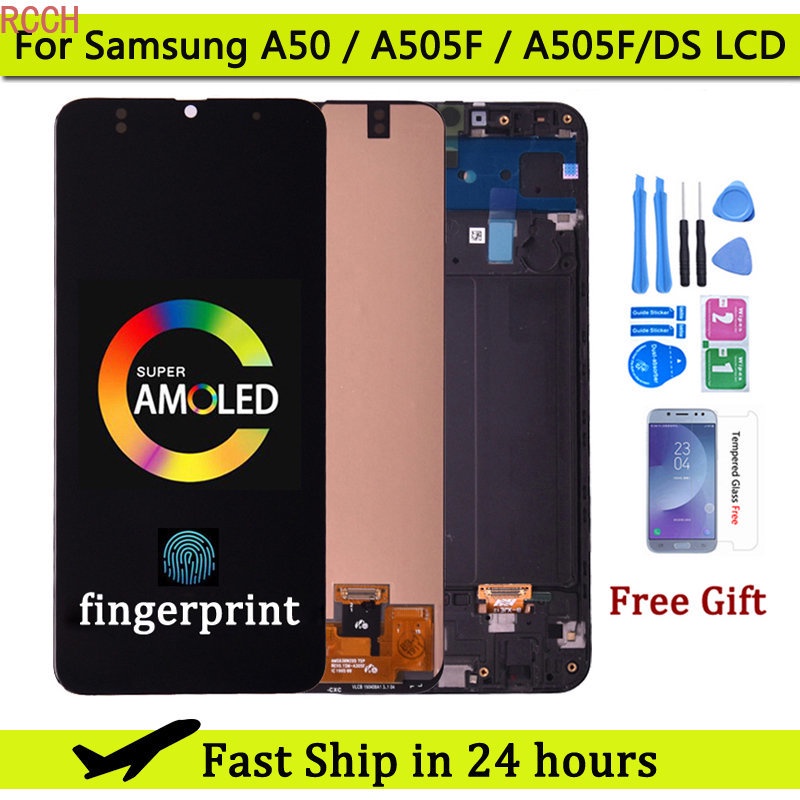 Super AMOLED For Samsung Galaxy A50 SM-A505FN/DS A505F/DS A505 LCD Display Touch Screen ...