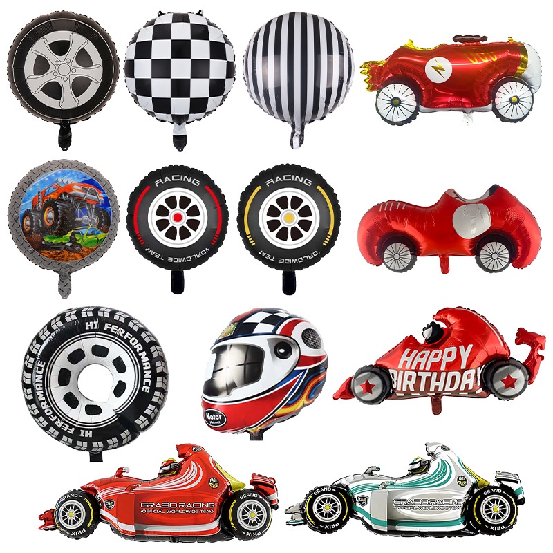 Racing Themed Decorative Balloons Tire balloons 18 Inch Black White ...