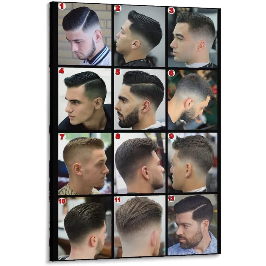 Modern Barber Shop Salon Hair Cut For Men Chart Poster Laminated Mens ...