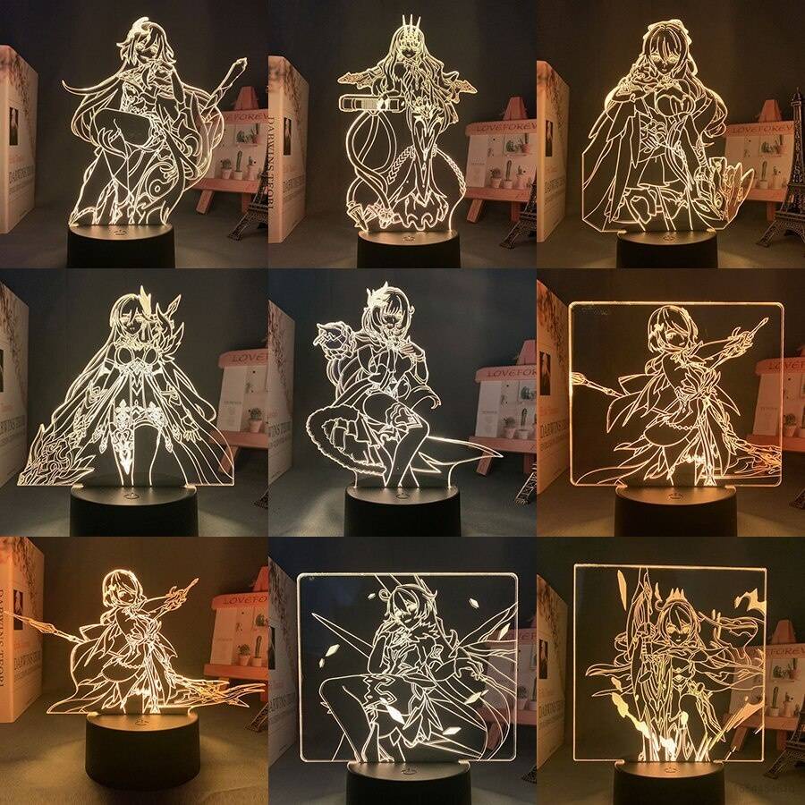 Ellen Honkai Impact 3rd Night Light Anime Elysia 3d Lamp Remote LED ...