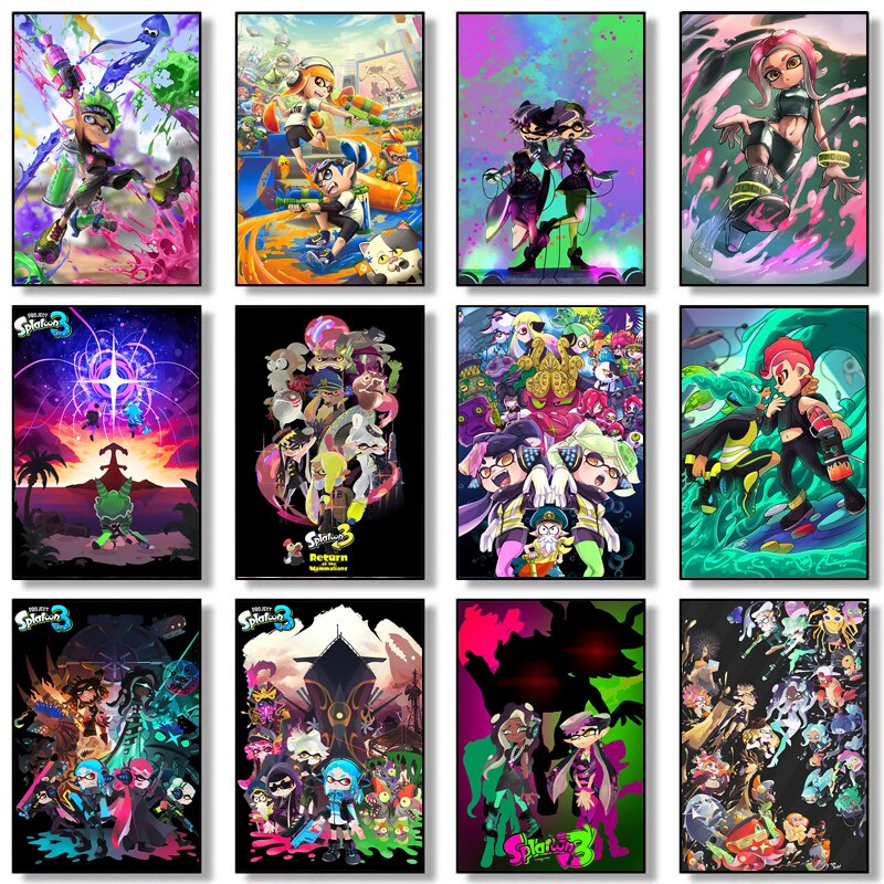 SPLATOON POSTER VIDEO GAME COOL POSTERS HD PRINT CARTOON CANVAS ...