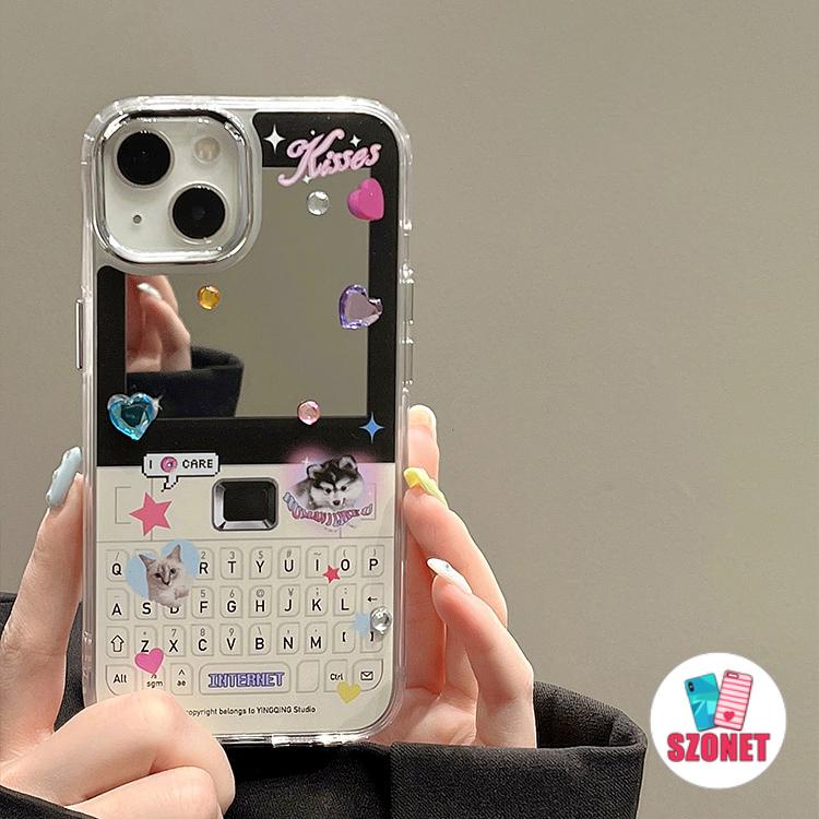 Electroplating Mirror Cute Colored Diamond Soft Silicone Shockproof DIY Stickers Phone Case For ...