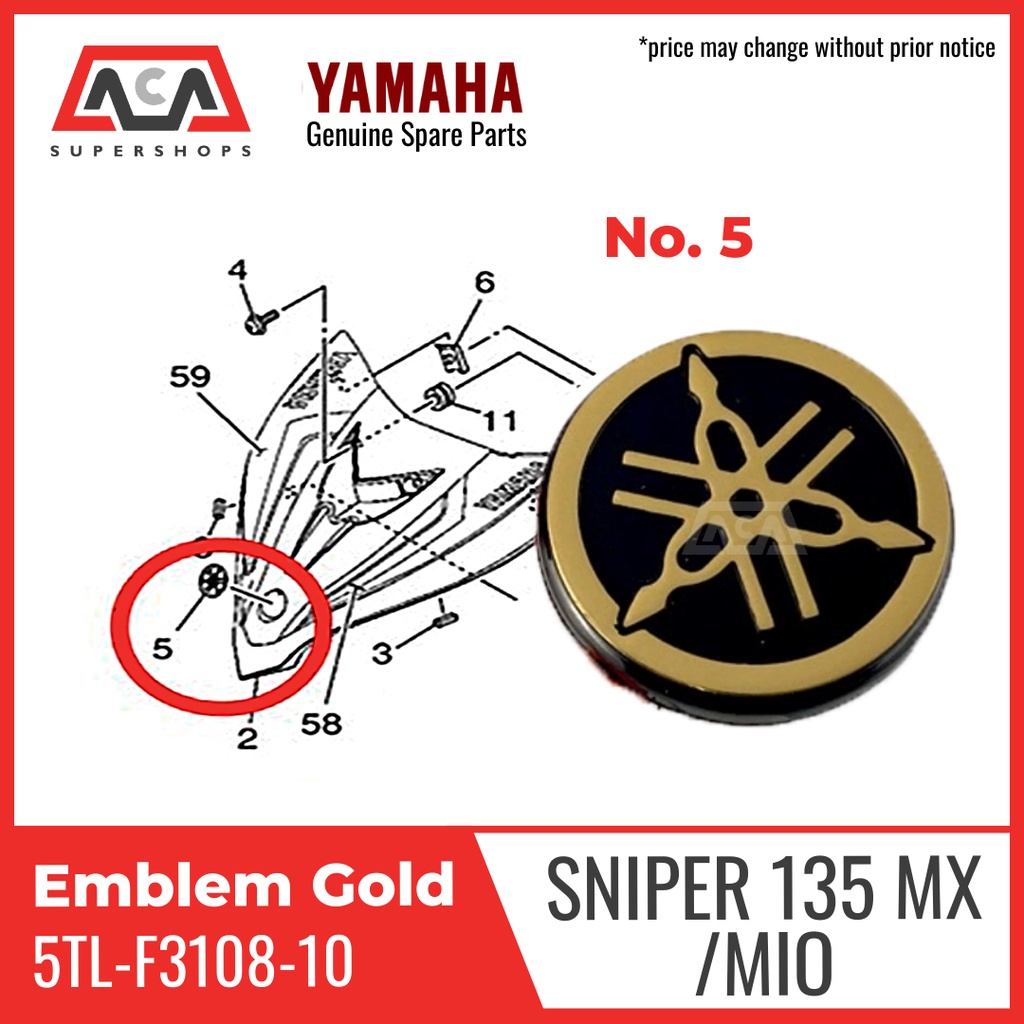 SNIPER 135 MX/MIO EMBLEM GOLD (5TL-F3108-10)(YAMAHA GENUINE PARTS ...