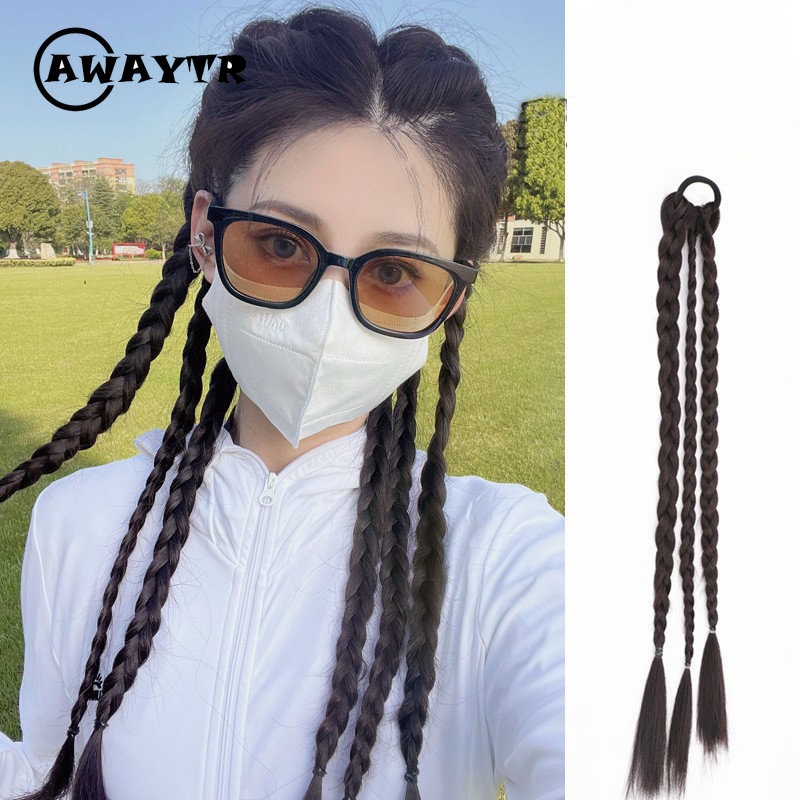 AWAYTR Wig Braid Wig Female Ponytail Spice Twist Long Braid Double ...