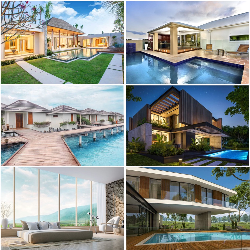 Mansion Building Backgrounds Photography Decoration Home House Swimming ...