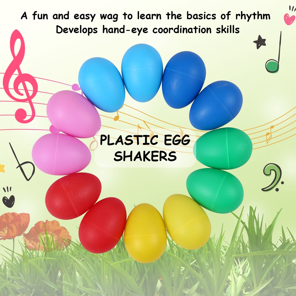 12 Pieces Egg Shakers Musical Instruments Percussion Egg for Kids Toys ...