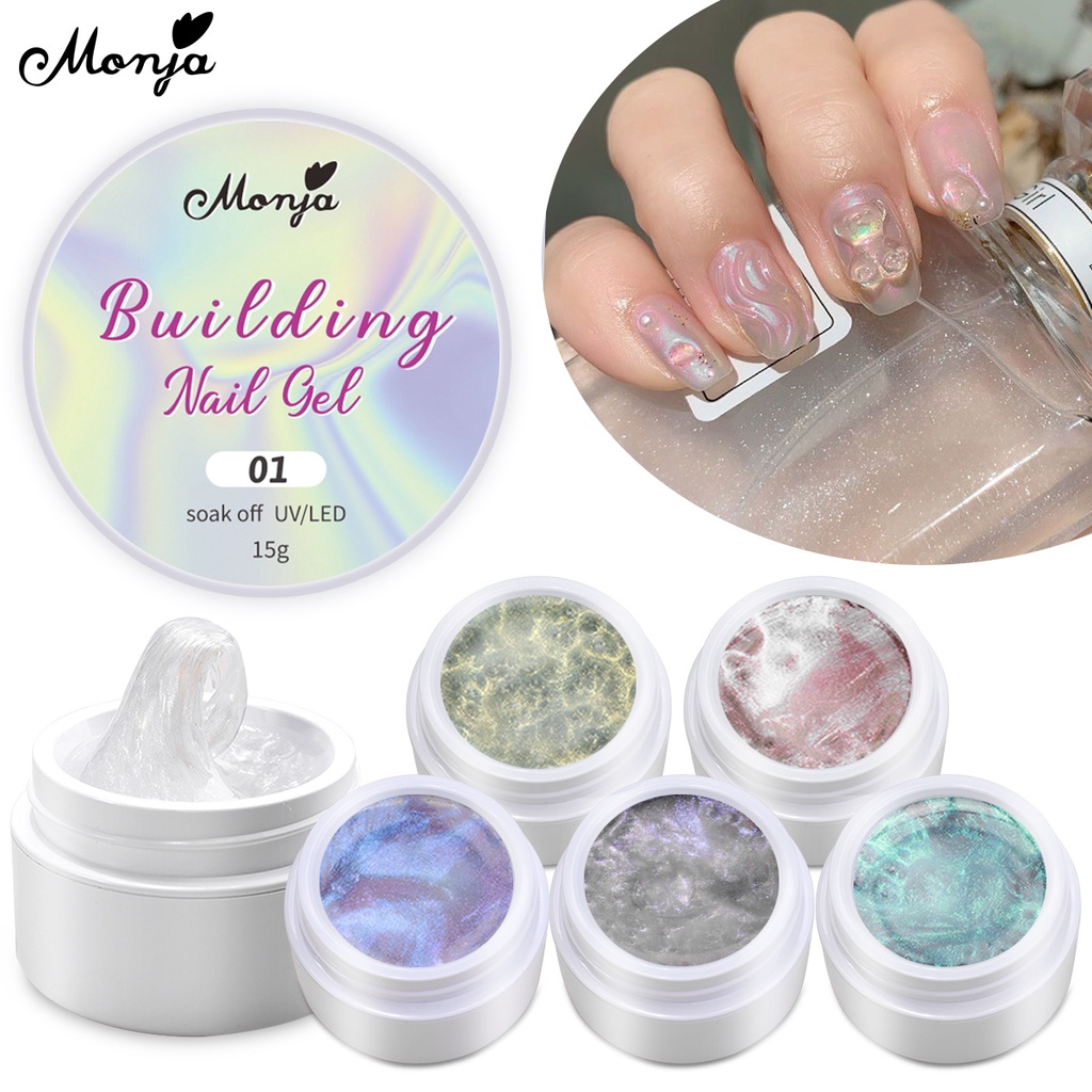 Monja Aurora Nail Art Non-Stick Hand Extension Gel Quick Building 3d ...