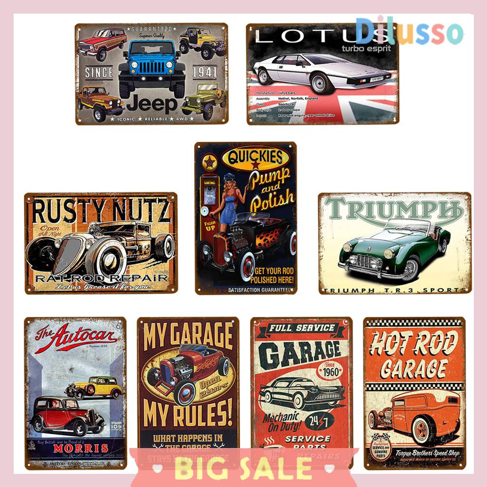 20*30CM Retro Car Metal Signs Tin Plate Vintage Plaque for Bar Pub Cafe ...