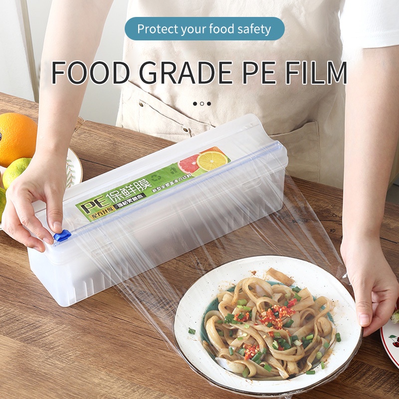 Food Cling Film Cutting Box Home Sliding Knife Aluminum Foil Cling Film ...