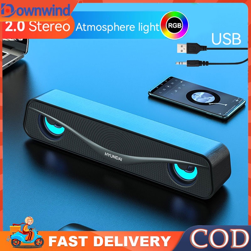 USB Wired Powerful Computer Speaker 2.0 Stereo Subwoofer Surround Sound ...