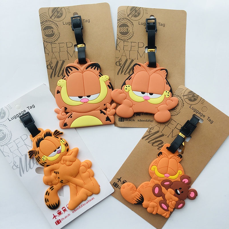 Garfield Name Sign Card Cute New Style Little Fat Cat Luggage Tag Anime ...