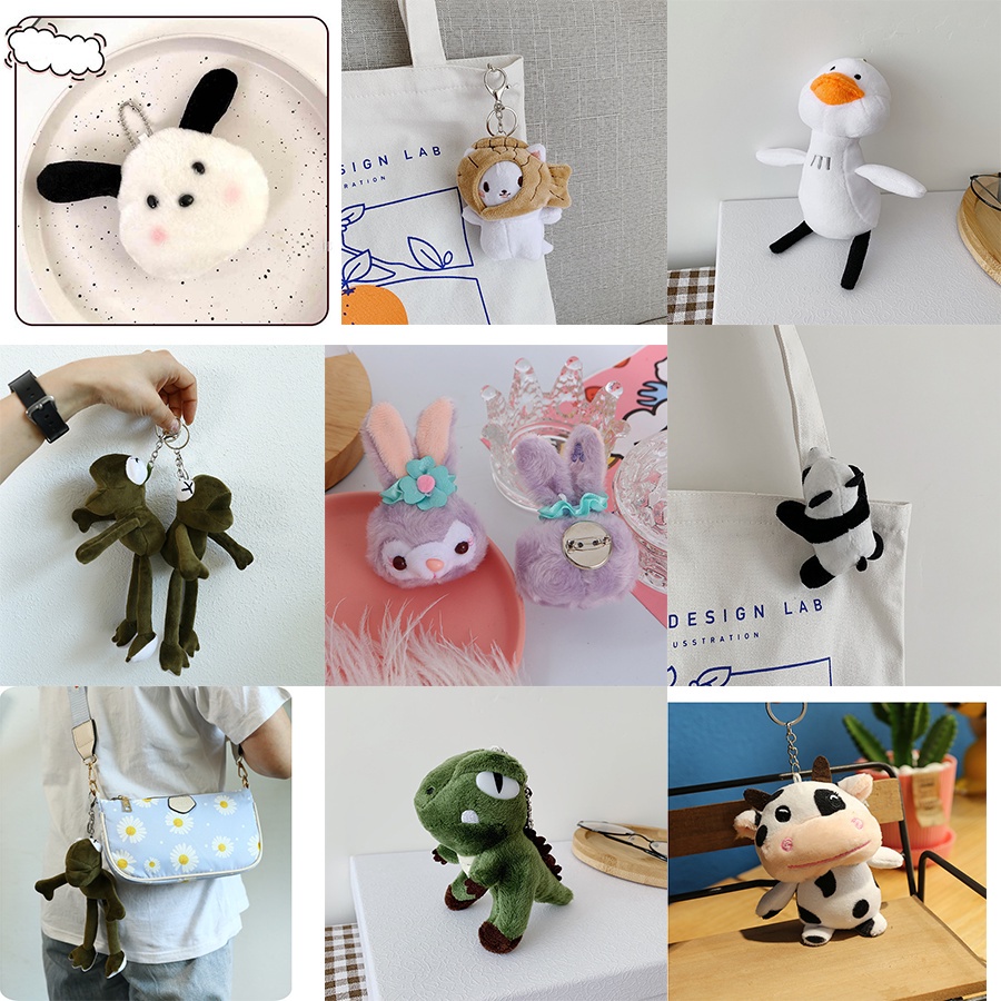 Cute Plush Keychain Pendant Bag Accessories Ins Style Schoolbag Pendant ...