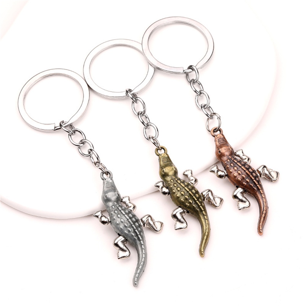Creative Alligator Metal Keychain Vintage Crocodile Shape Keyrings For ...